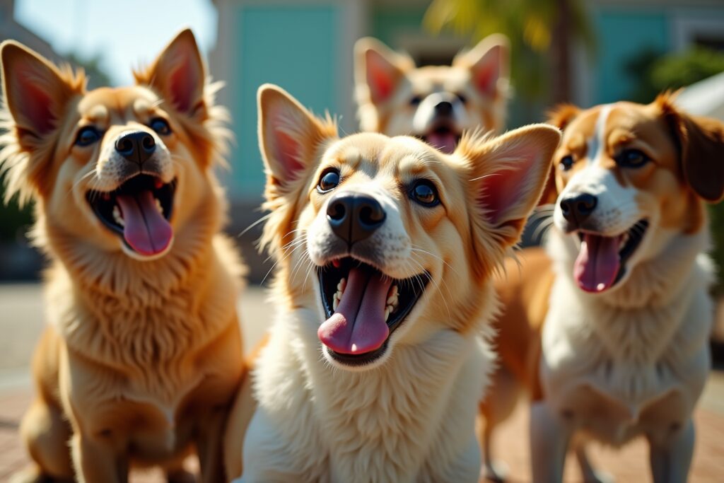 Lustige Hunde, die dich zum Lachen bringen werden